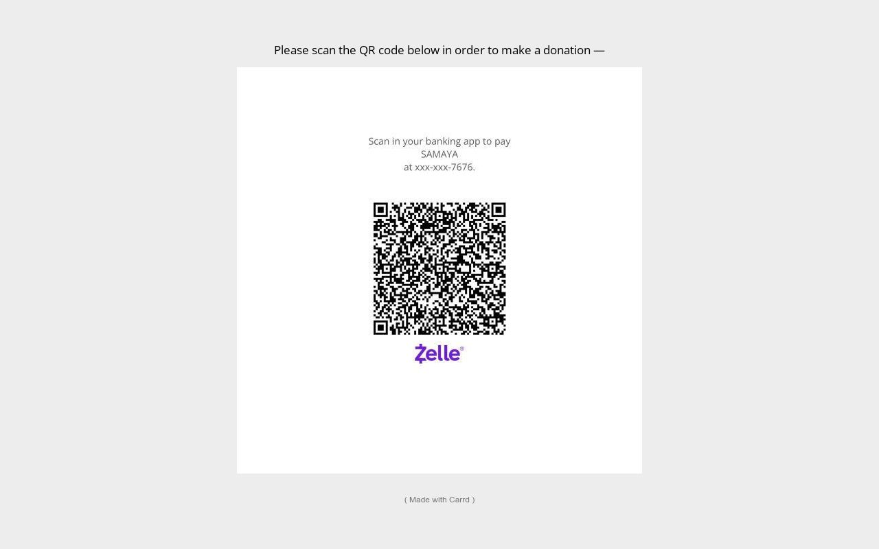 Samaya's Zelle QR Code